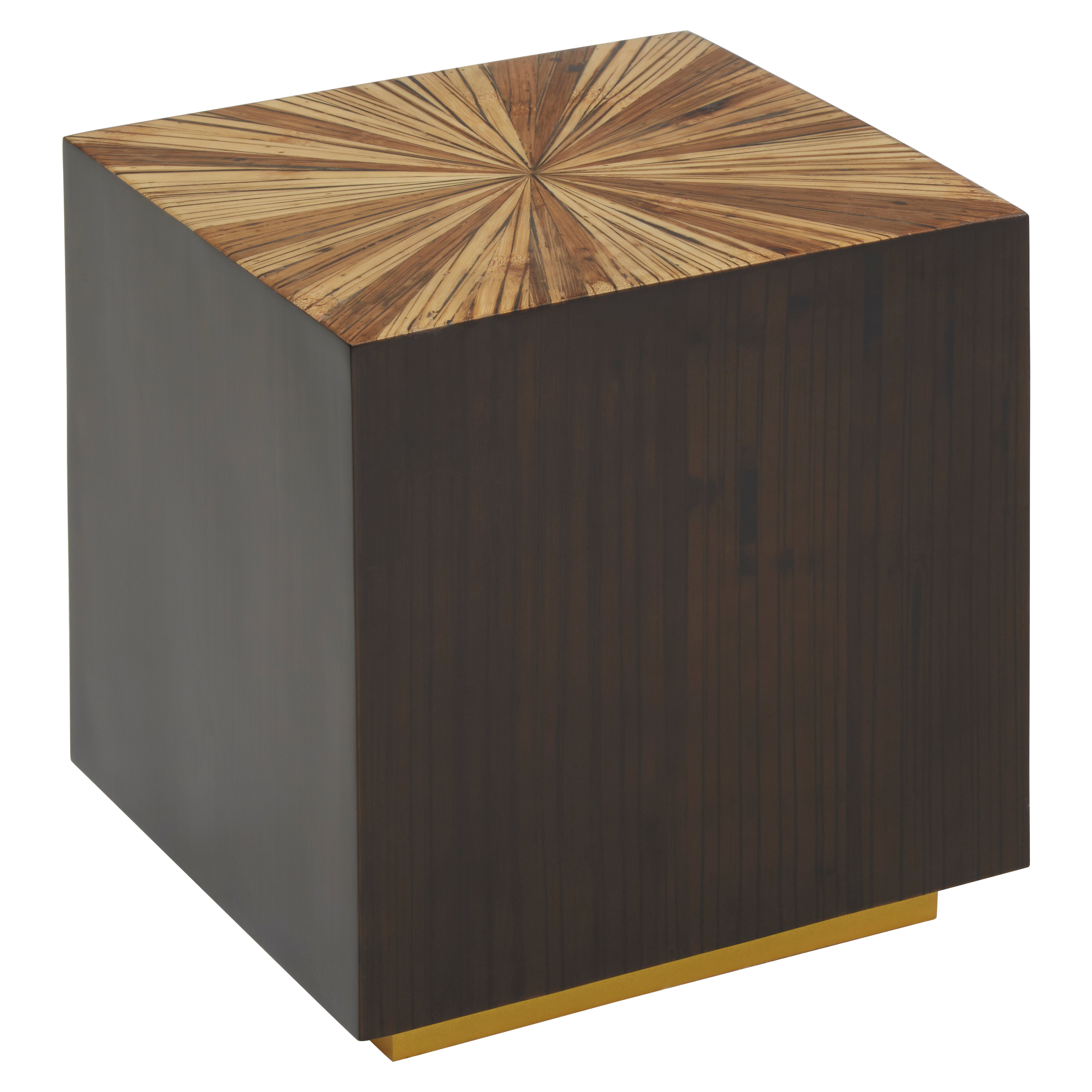 Fermo Square Side Table Modern Ebony Gold Base – Stroma Interiors