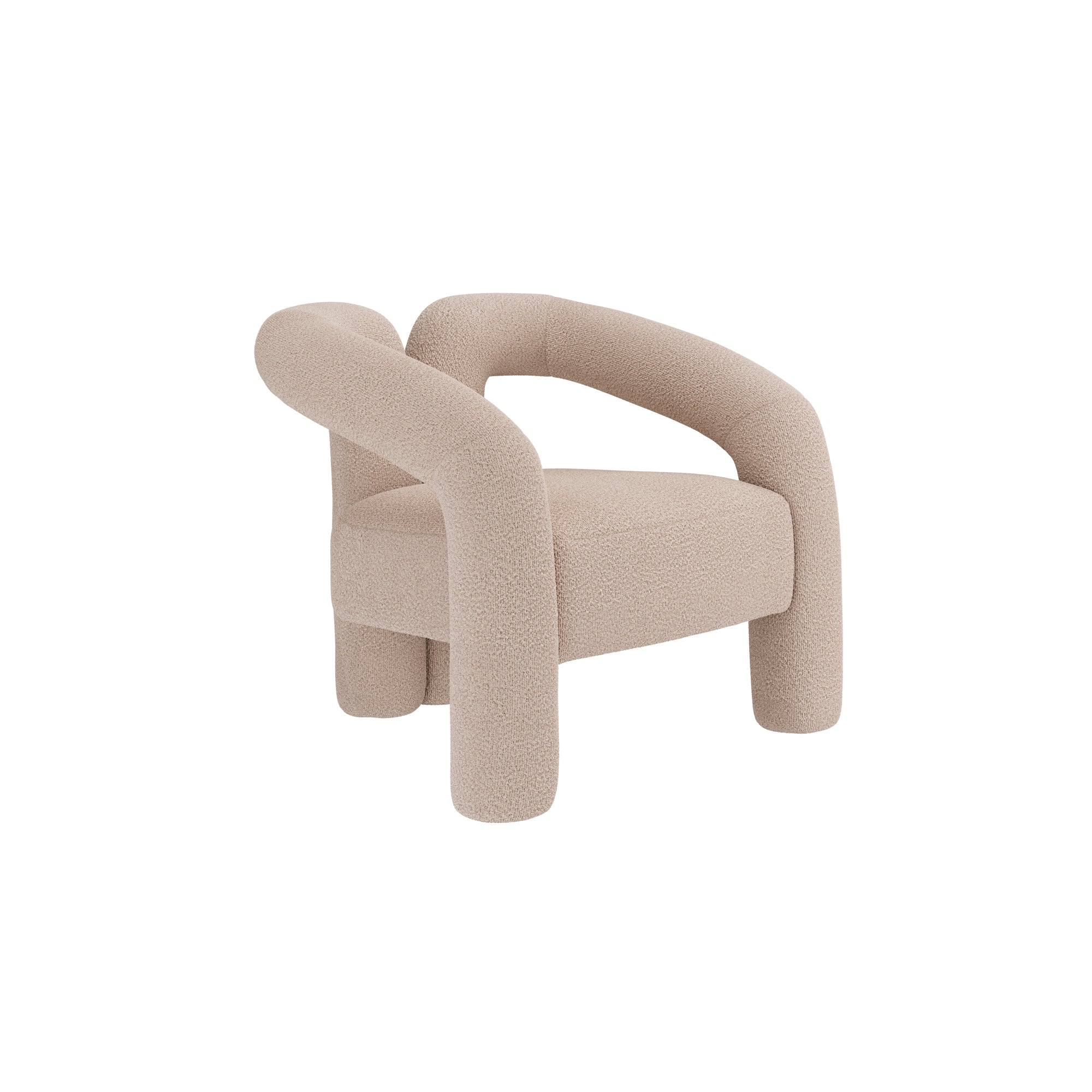 Oslo Buff Boucle Accent Chair Modern Comfort – Stroma Interiors