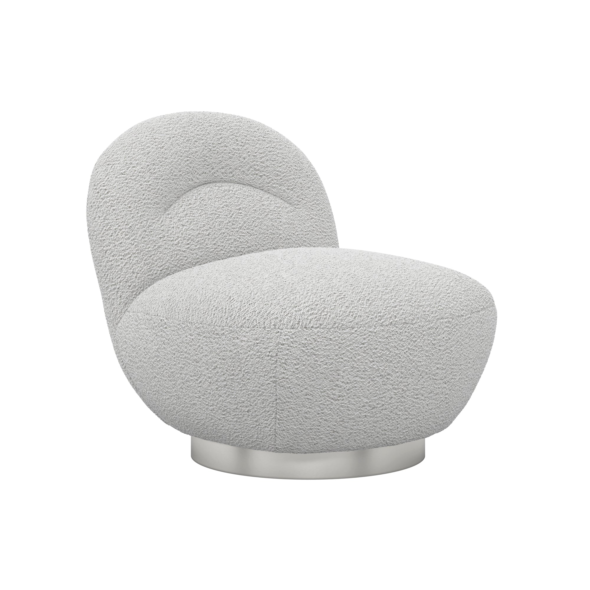 Valence Grey Boucle Swivel Chair Plush Comfort – Stroma Interiors