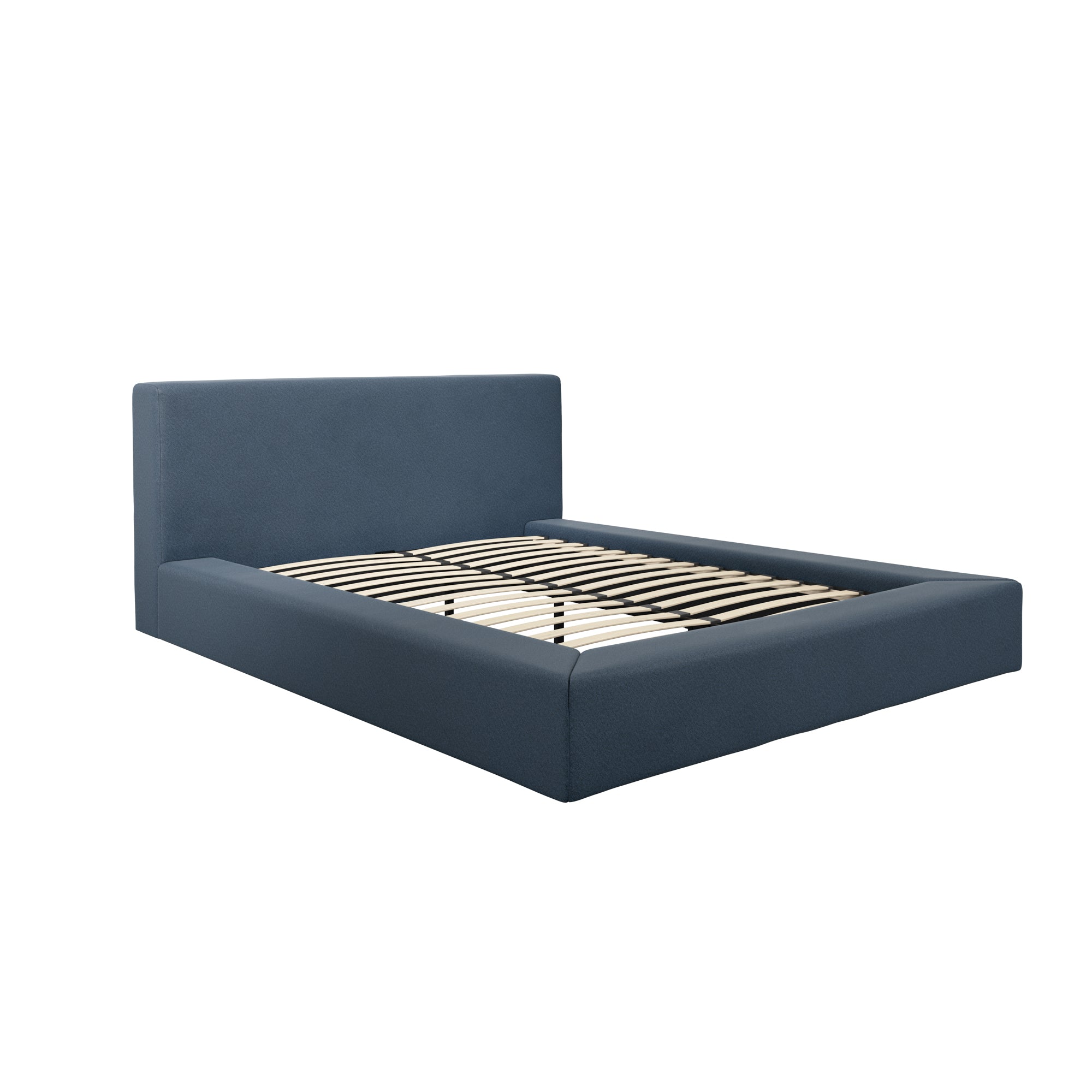 Laval Ink Blue Double Bed With Sprung Slats – Stroma Interiors